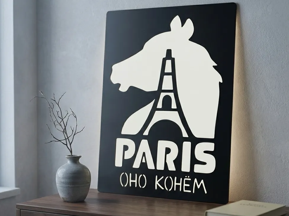 Paris Bear Silhouette Wall Art - Free 3D Print Model - MakerWorld