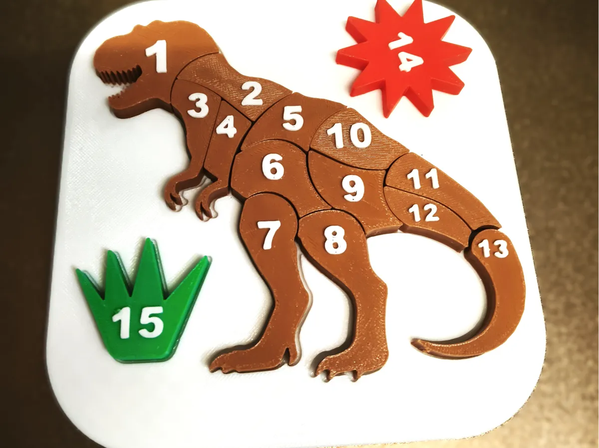 Kids' T-Rex Puzzle - Free 3D Print Model - MakerWorld
