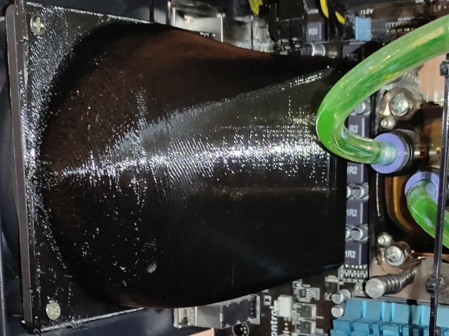Motherboard 120mm fan VRM Cooling Scoop - Free 3D Print Model - MakerWorld
