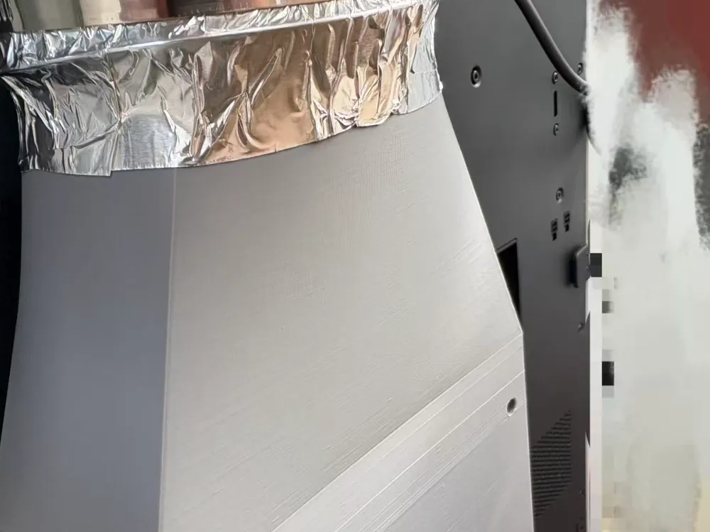 H2 exhaust duct machine part, with a removable bottom cover for ...