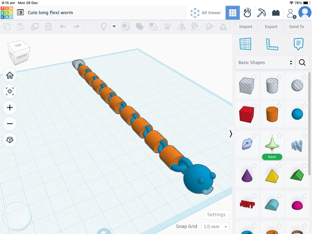 Smiley Flexi worm - Free 3D Print Model - MakerWorld