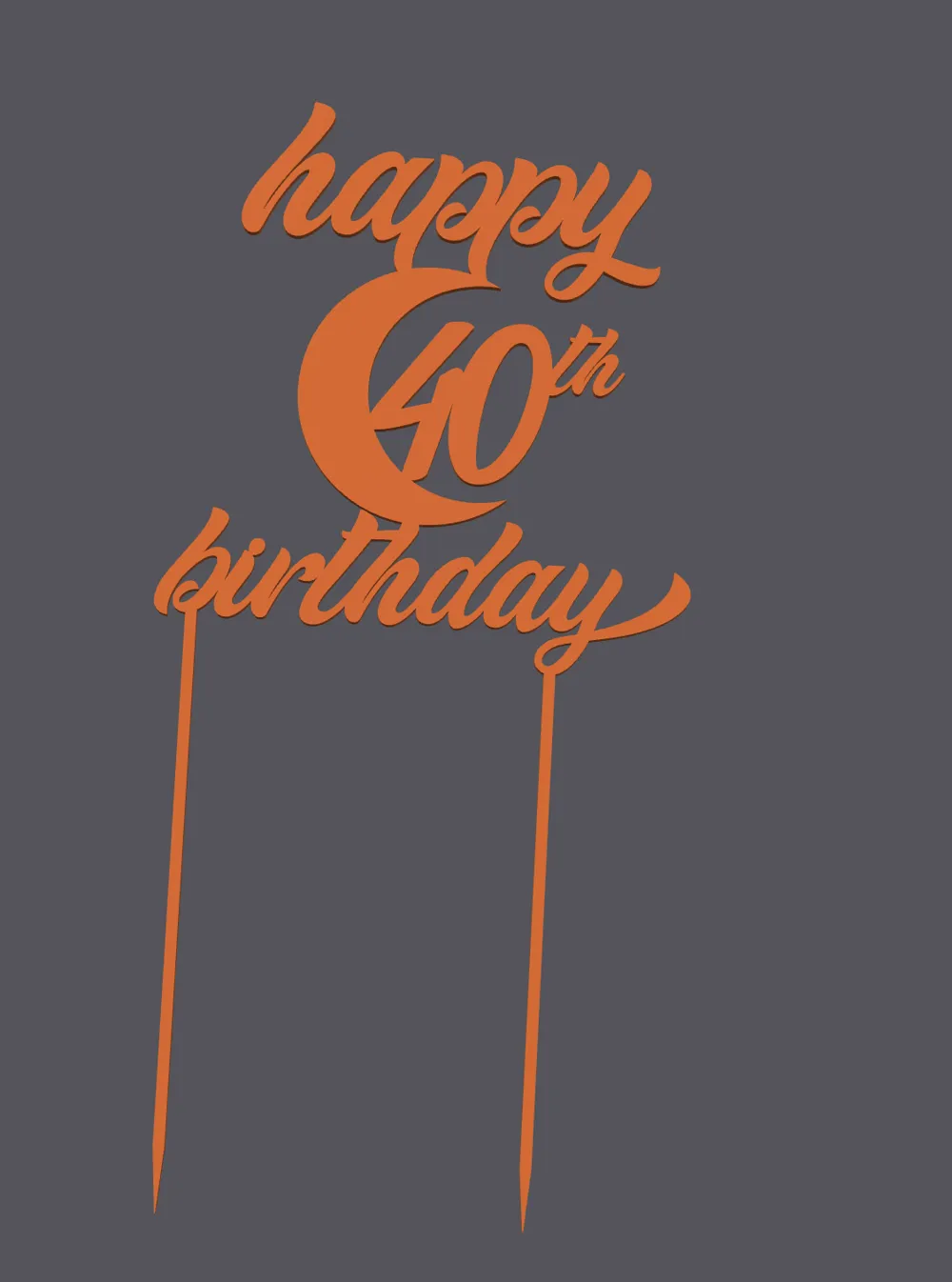 Topper para pastel – Happy Birthday 40th | Cake - Free 3D Print Model ...