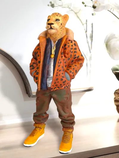 Urban Leopard Figure - Free 3D Print Model - MakerWorld