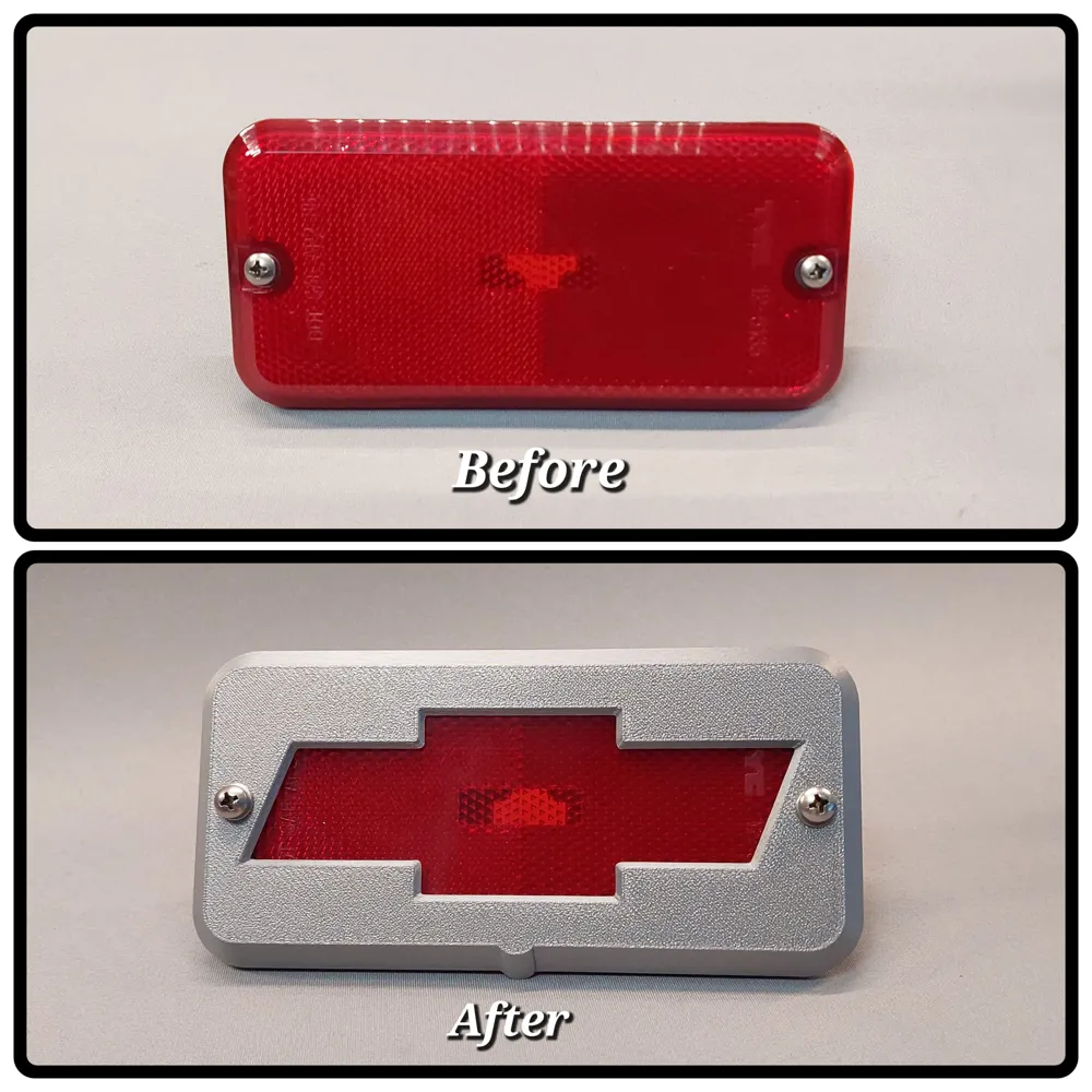 Chevrolet G20 van Side marker cover with " chevy " - Free 3D Print ...