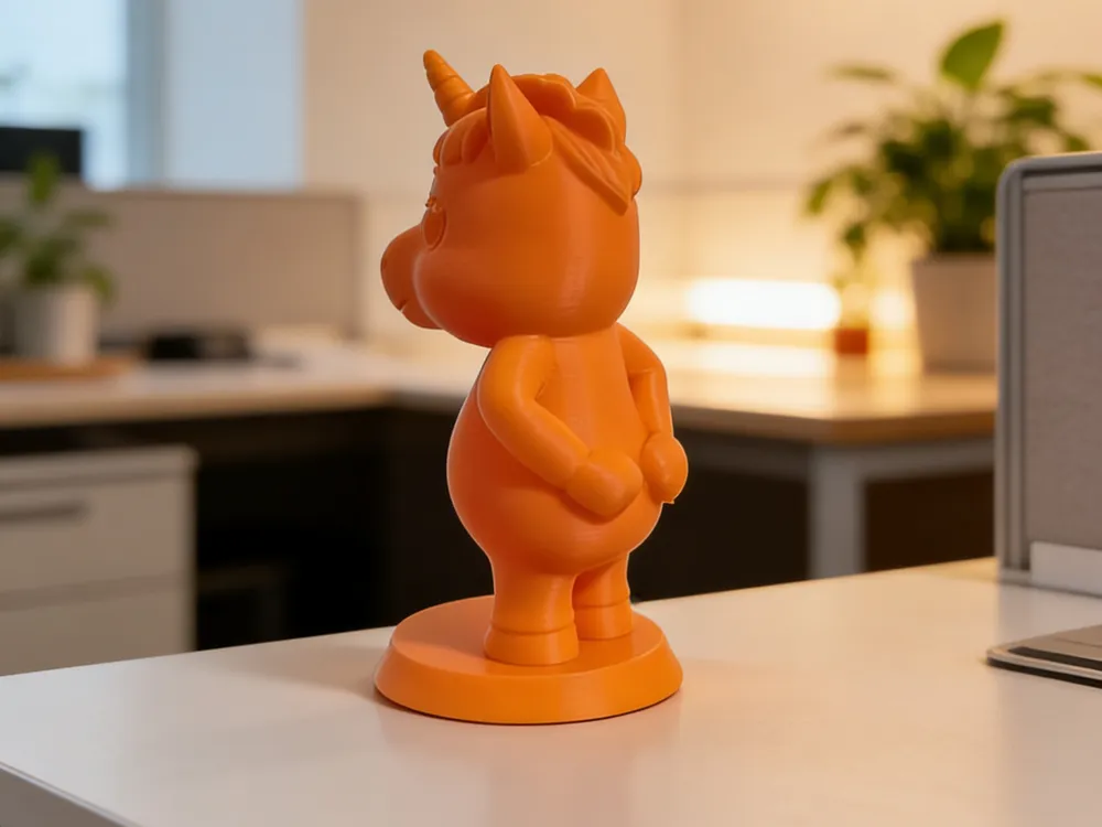 Cartoon Pony Desktop Ornament, Cartoon Unicorn Pony with Hands Behind ...