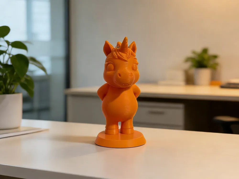 Cartoon Pony Desktop Ornament, Cartoon Unicorn Pony with Hands Behind ...