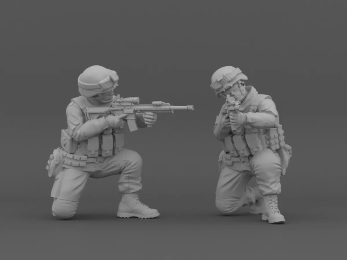 Special Forces Action Figure Set: Kneeling Shooting Soldier - Free 3D ...