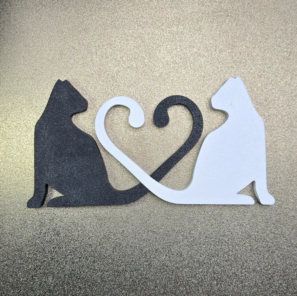 Cat Heart - Cats in harmony - Free 3D Print Model - MakerWorld