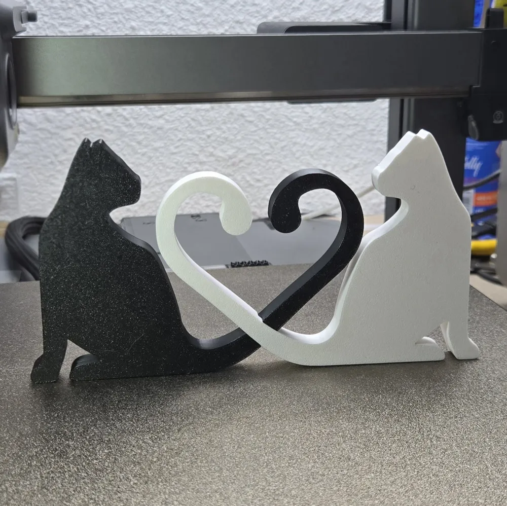 Cat Heart - Cats in harmony - Free 3D Print Model - MakerWorld