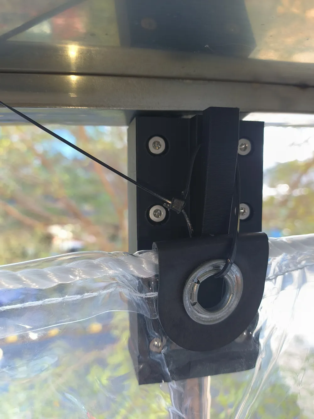 Hook firmly fixed on 18mm galvanized pipe of security window - Free 3D Print Model - MakerWorld