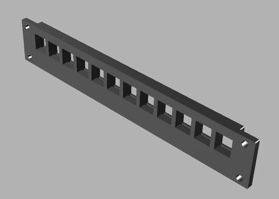 10 inch rack 12 port keystone patch panel - Free 3D Print Model ...