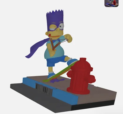 Bart Simpson Batman skate model - Free 3D Print Model - MakerWorld