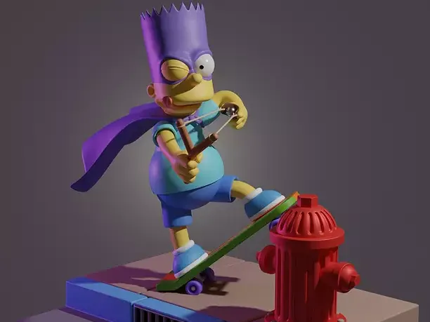 Bart Simpson Batman skate model - Free 3D Print Model - MakerWorld