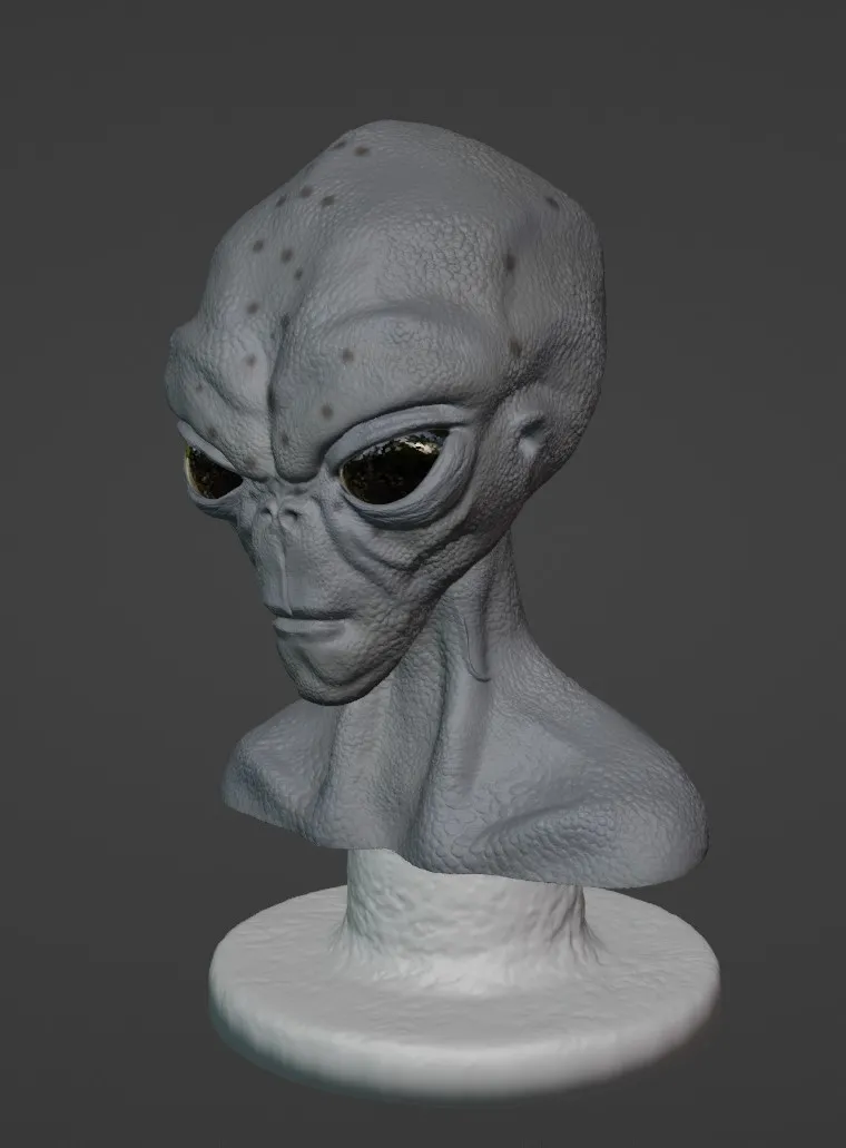 Grey Alien Bust - Free 3D Print Model - MakerWorld