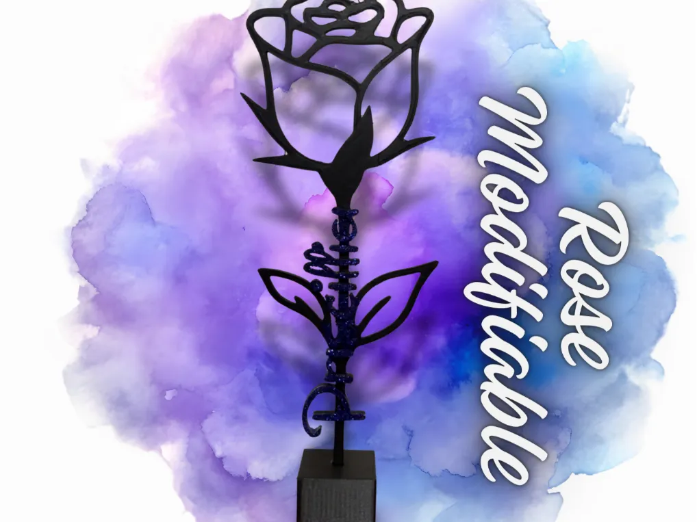Rose with editable name - Free 3D Print Model - MakerWorld