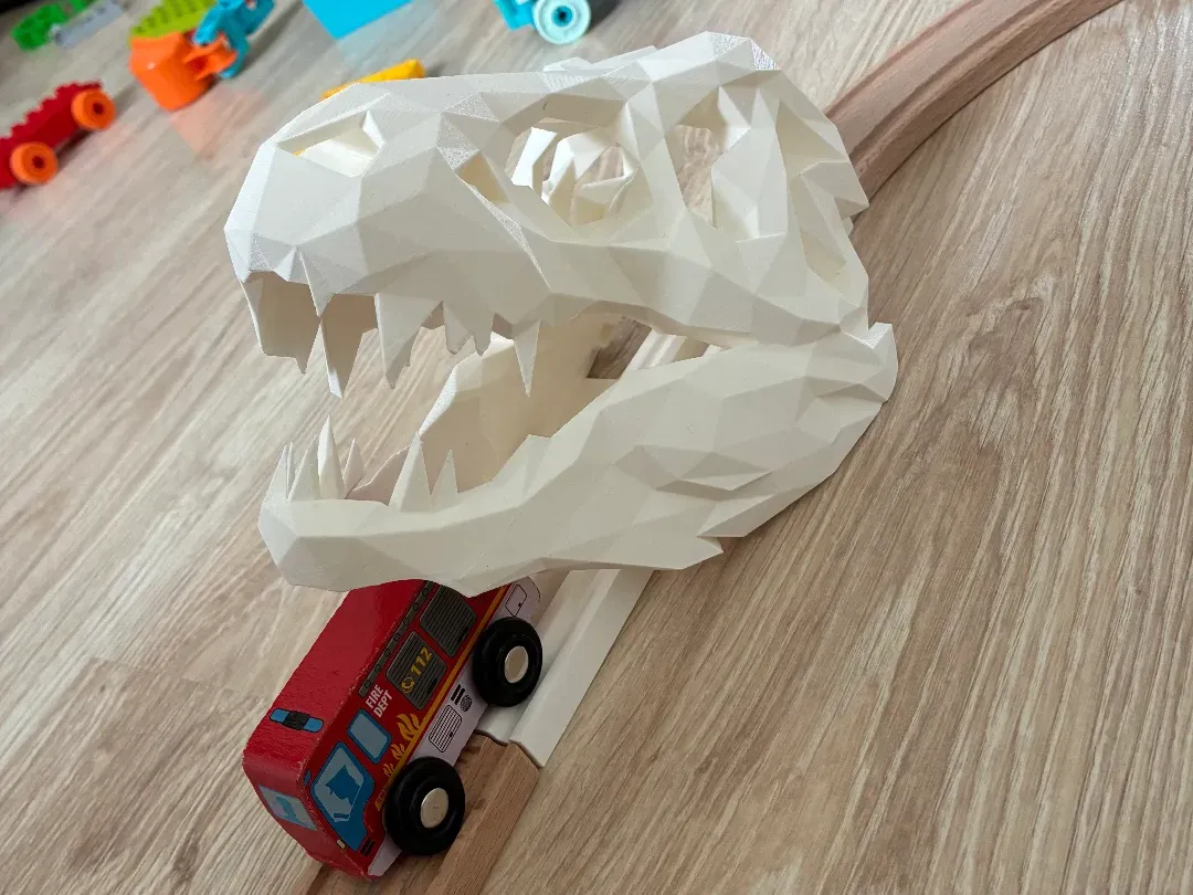 T-rex skull tunnel for wooden train - Free 3D Print Model - MakerWorld