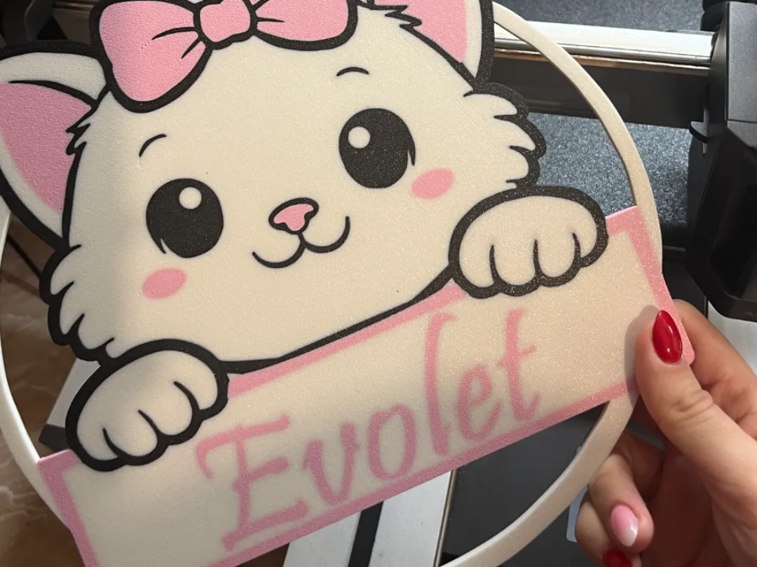 Personalized Cute Cat Door Sign - Free 3D Print Model - MakerWorld