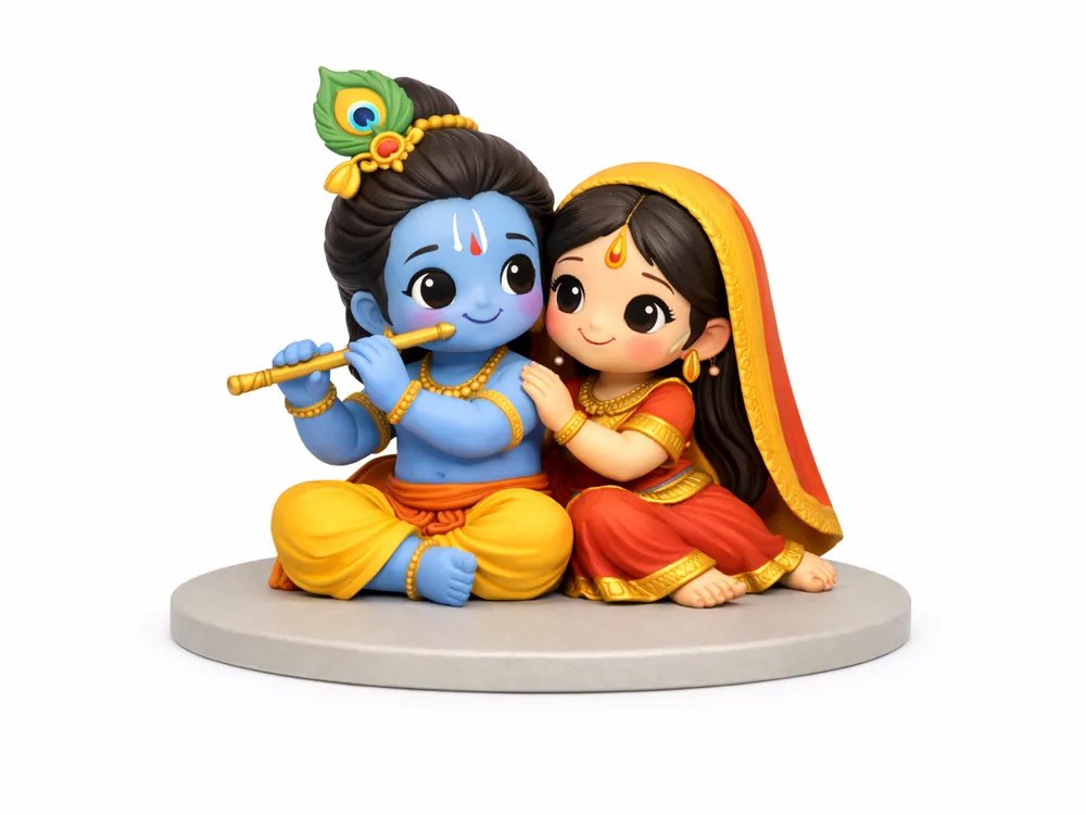 RADHA KRISHNA - Free 3D Print Model - MakerWorld