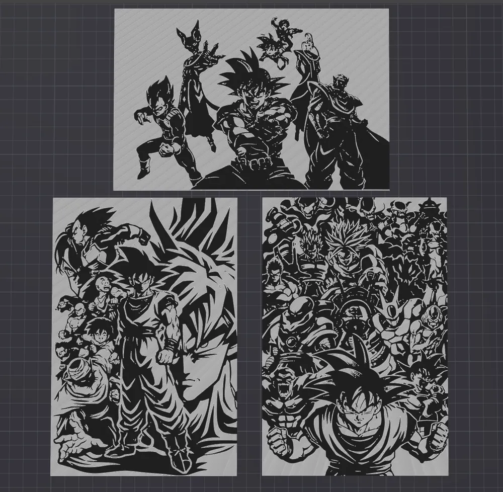 Dragon Ball Z Silhouette Plaques (No AMS Needed) - Free 3D Print Model ...