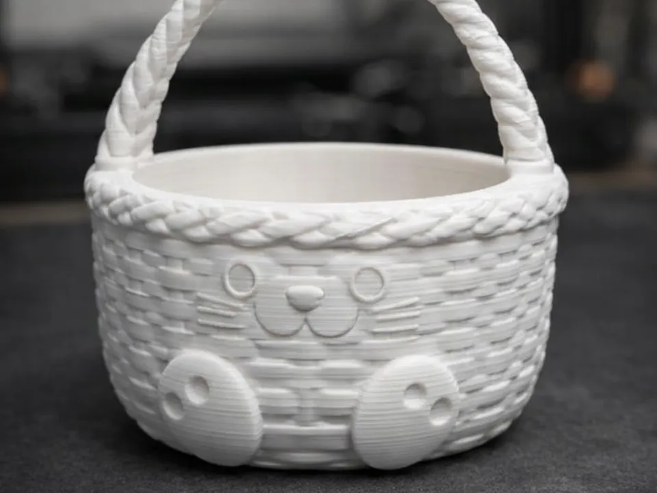 Bunny Basket – Cute Easter 3D Printable Basket - Free 3D Print Model ...