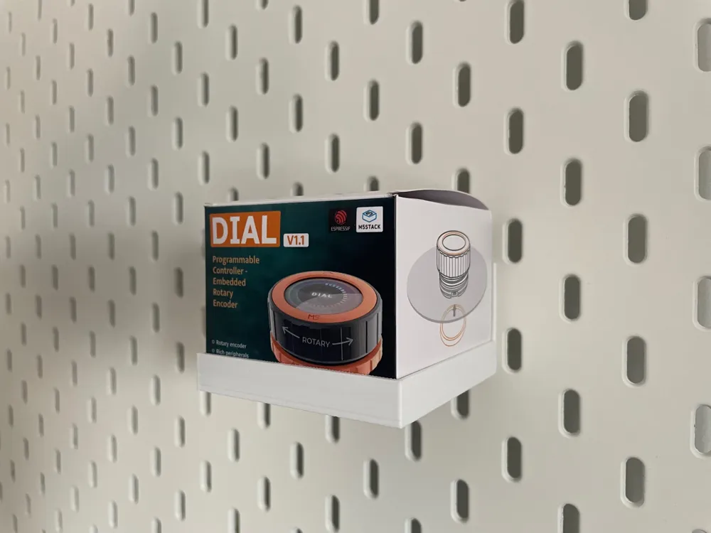 Skadis M5Stack Dial - 带燕尾槽的支架/置物架 - 免费 3D 打印模型 - MakerWorld