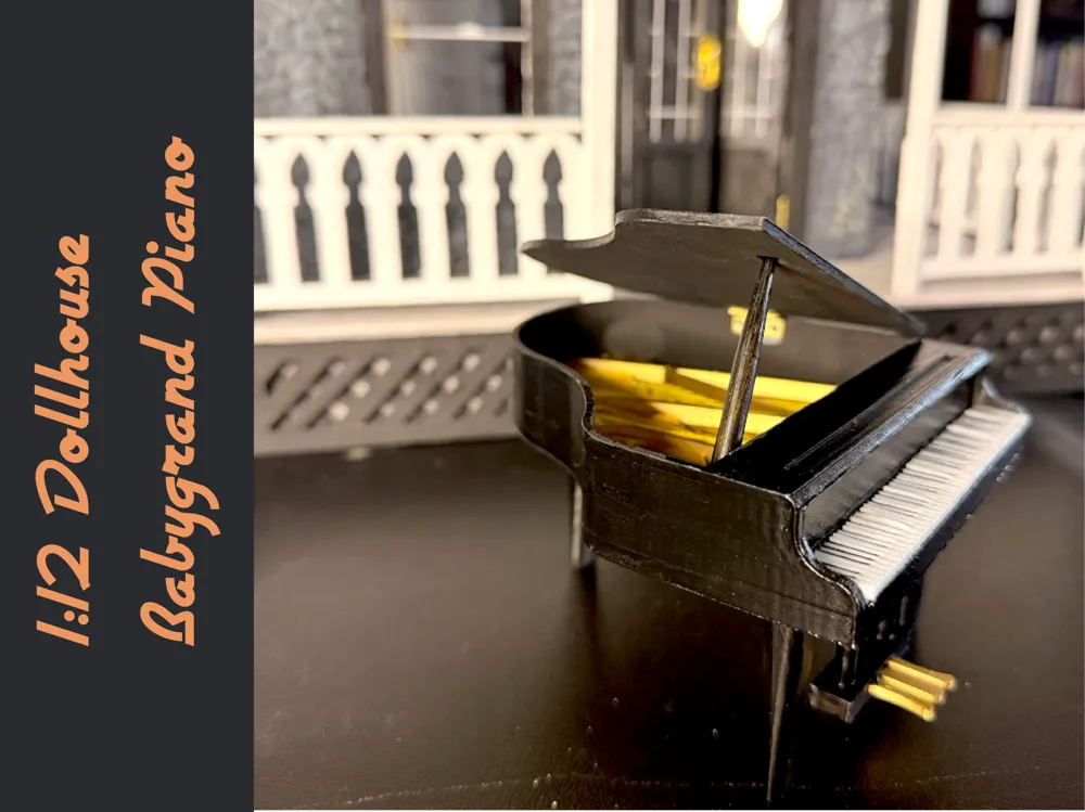 1:12 Dollhouse Baby Grand Piano - Free 3D Print Model - MakerWorld
