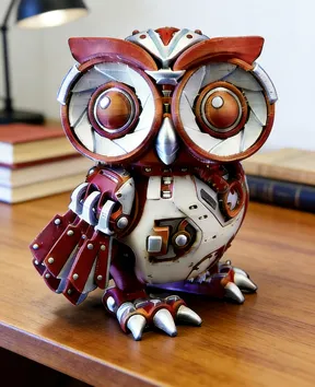 Mechanical Owl Articulated Single Color Multi-Color Single Plate Print ...