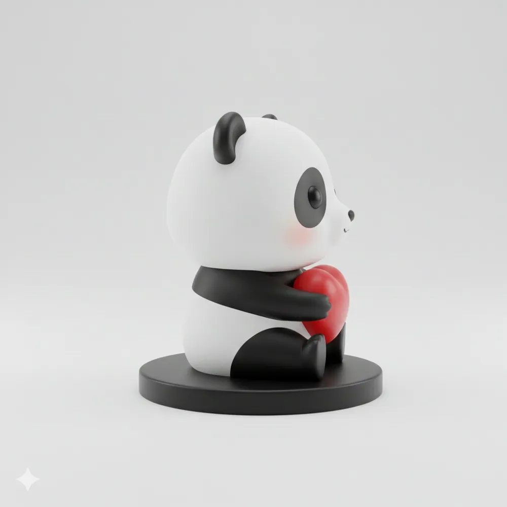 Chibi Panda Love - Valentine's Day - Free 3D Print Model - MakerWorld