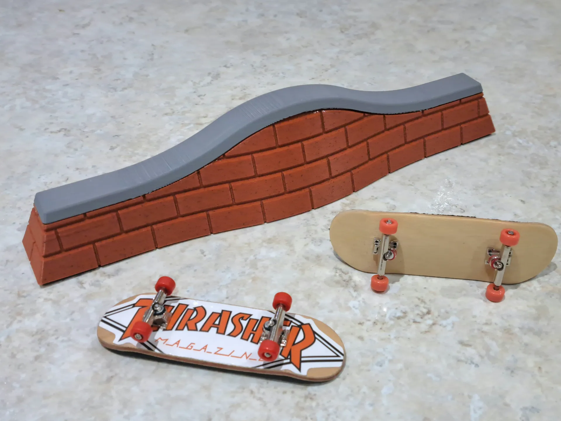 Fingerboard Ramp with Concrete Parking Block - Free 3D Print Model ...