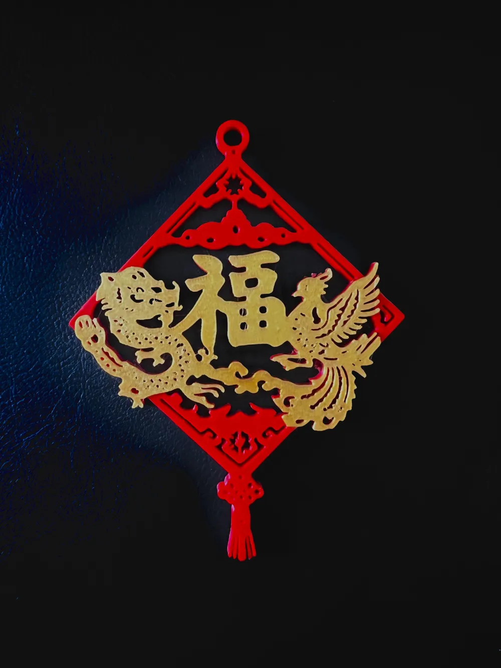 Auspicious Dragon and Phoenix Fu Character Chinese New Year Hanging ...