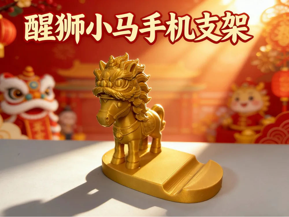 Support de téléphone cheval-lion 'Guochao' pour l'Année du Cheval 2026 ...