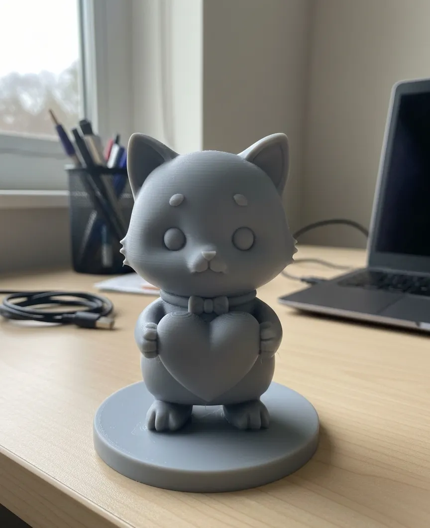 Chibi Cat Love - Valentine's Day - Free 3D Print Model - MakerWorld