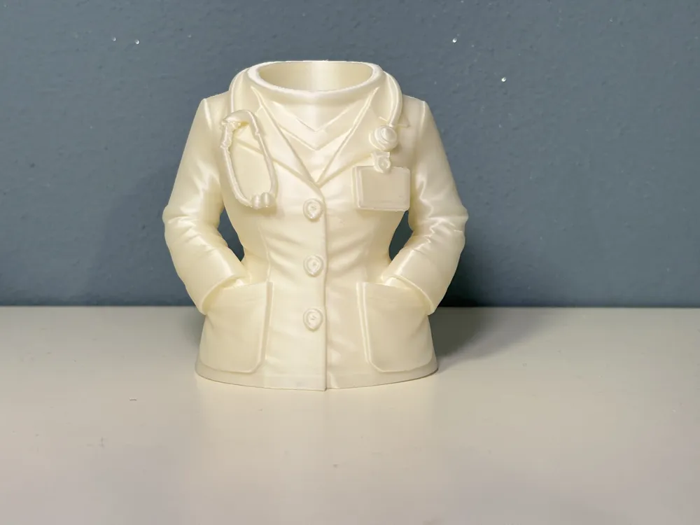 Female Doctor Coat Pen Holder – Desk Organizer - Free 3D Print Model ...