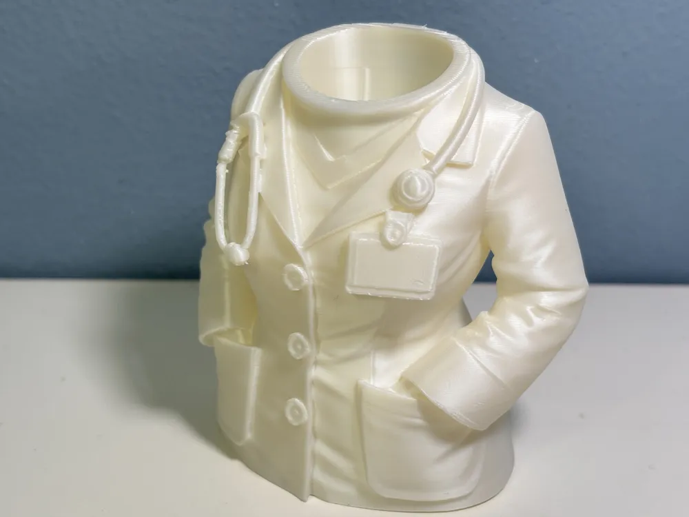 Female Doctor Coat Pen Holder – Desk Organizer - Free 3D Print Model ...