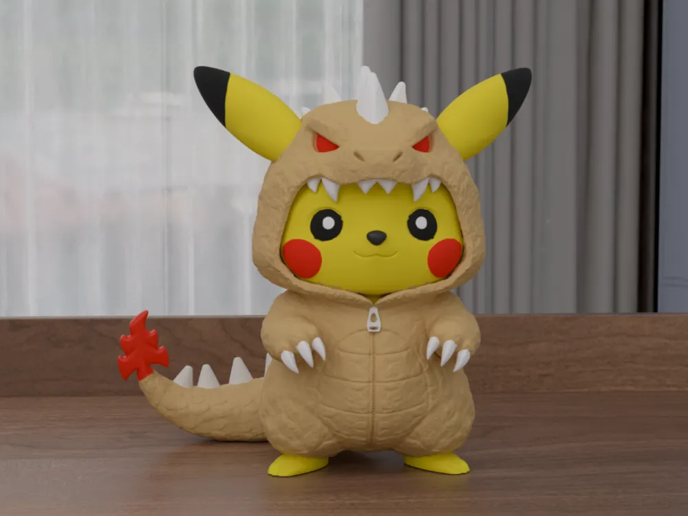 Godzilla Costume Pikachu - Free 3D Print Model - MakerWorld