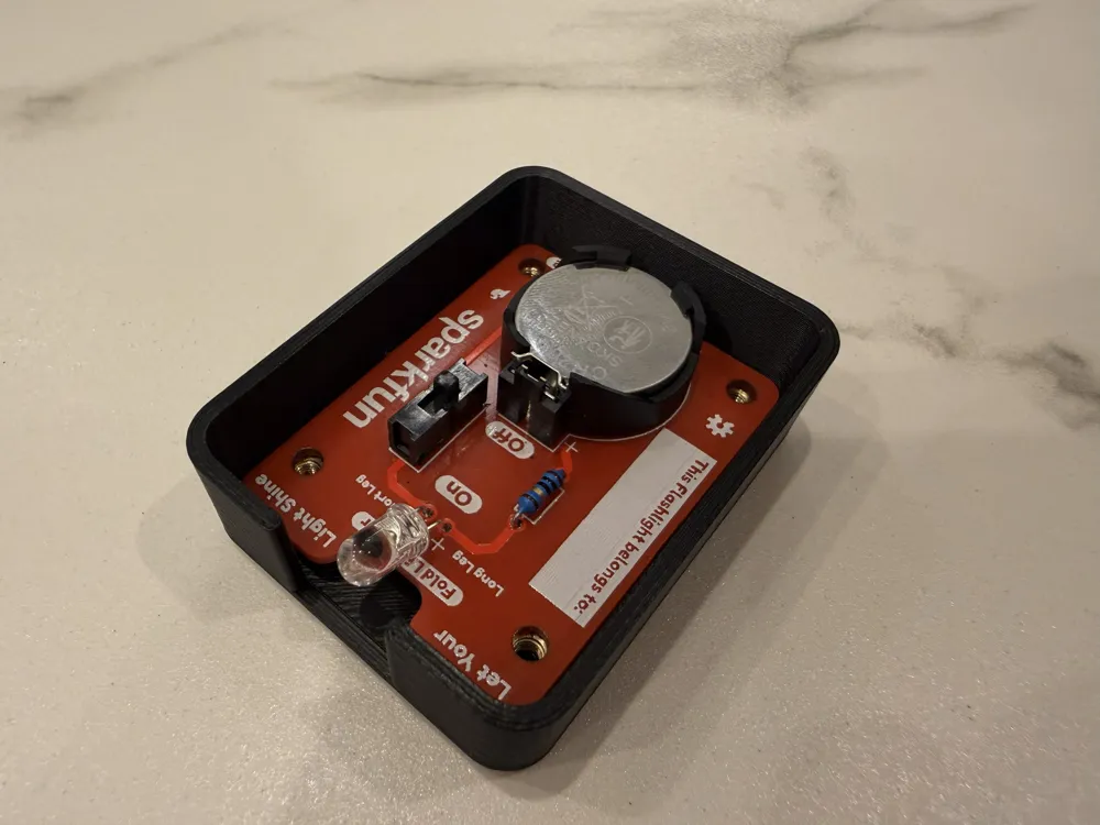 SparkFun Flashlight Case - Enclosure with Button - Free 3D Print Model ...