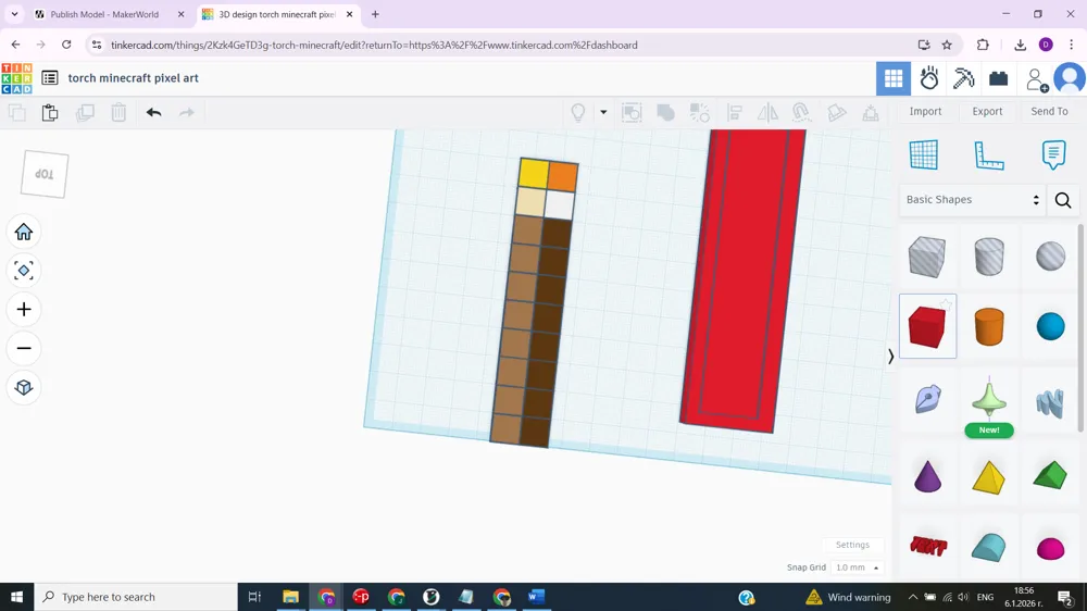 minecraft torch pixel art - Free 3D Print Model - MakerWorld