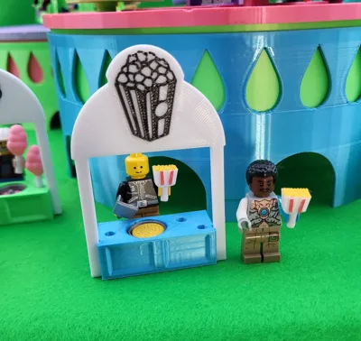 popcorn stall for mini brick figure fun fair - Free 3D Print Model ...
