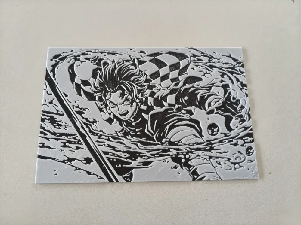 Demon Slayer Anime Plaque (No AMS needed) - Free 3D Print Model ...