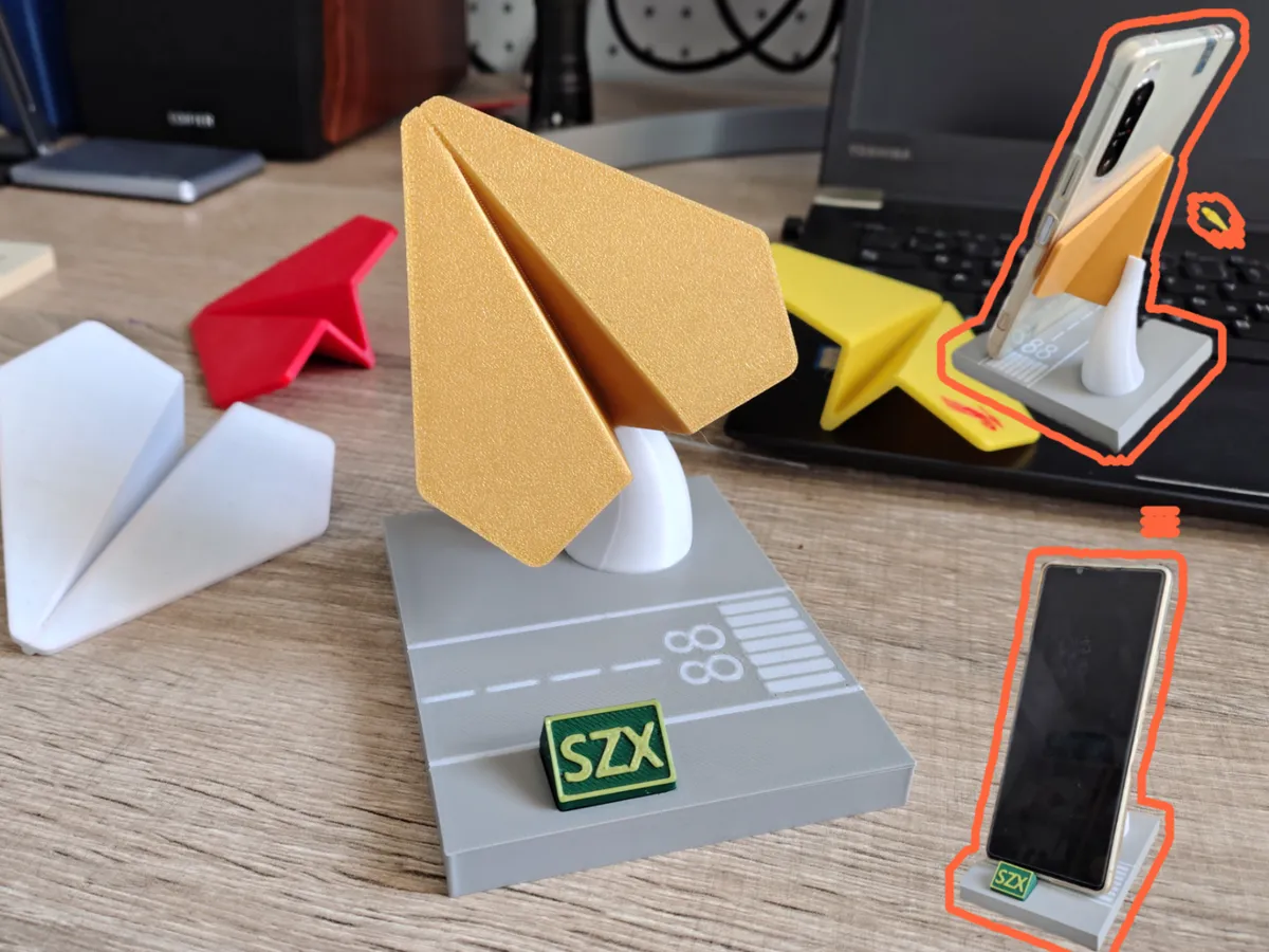 Paper Plane Airport Phone Stand - Free 3D Print Model - MakerWorld
