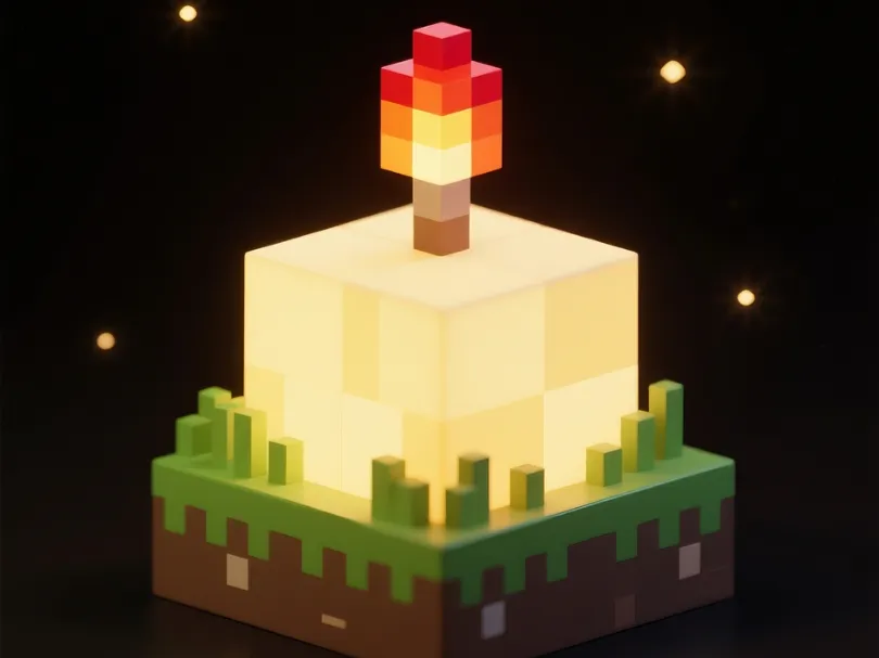 3Dプリント Minecraft ナイトライト 公式パーツ対応 装飾品 - 無料3Dモデル -MakerWorld