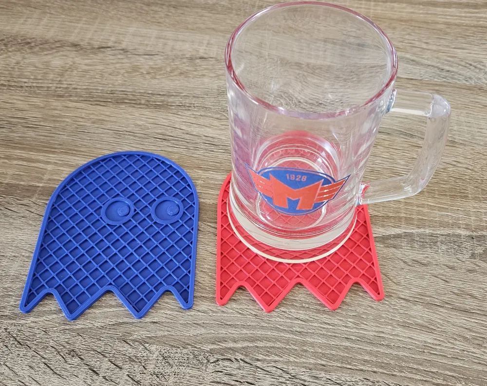 Pac-man Ghost Coaster - Free 3D Print Model - MakerWorld