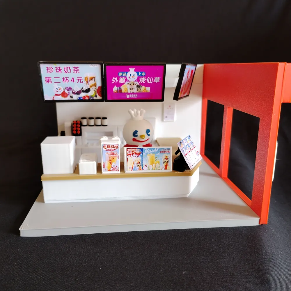 Palm-sized Mini Mixue Ice Cream & Tea Shop Miniature Scene Model - Free ...