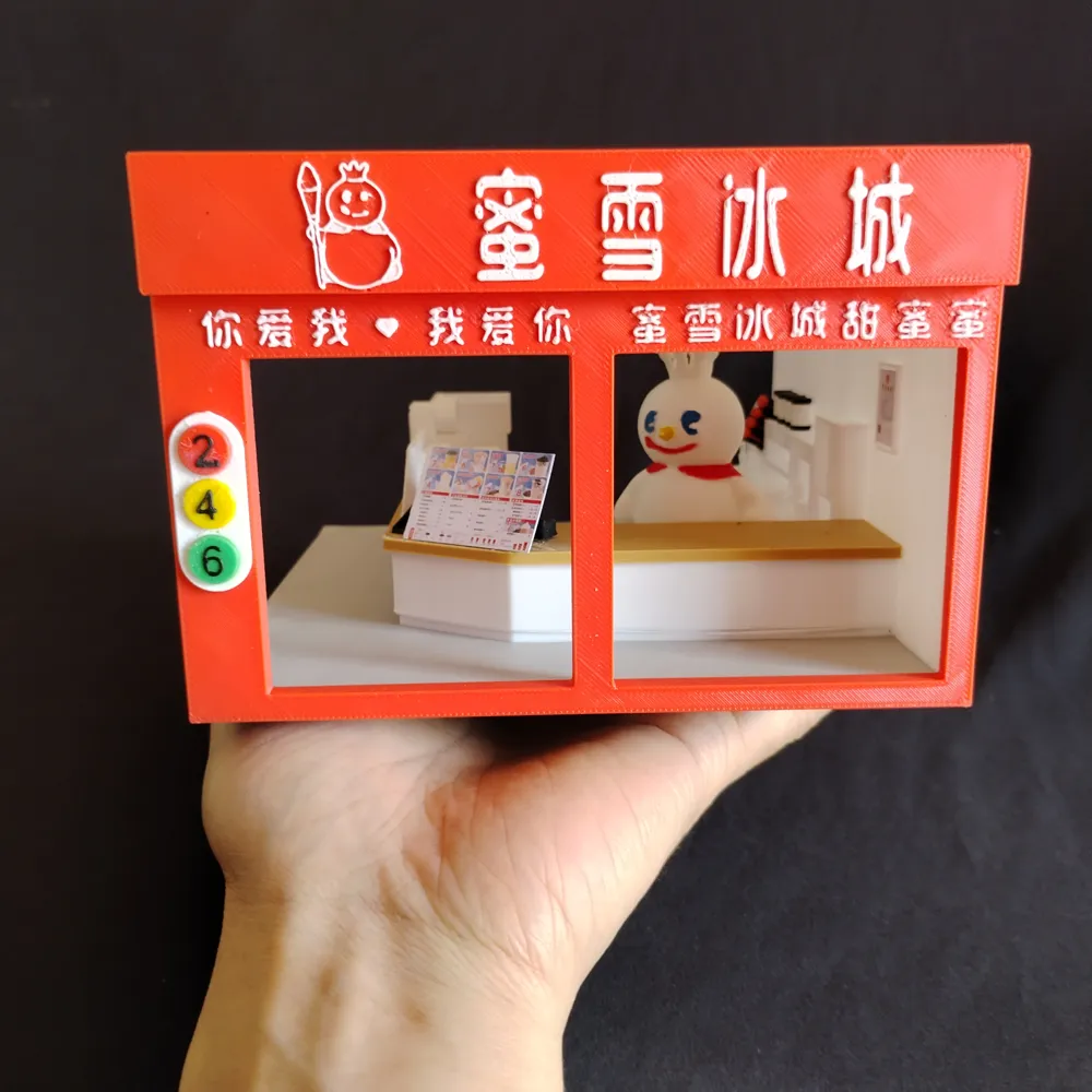 Palm-sized Mini Mixue Ice Cream & Tea Shop Miniature Scene Model - Free ...