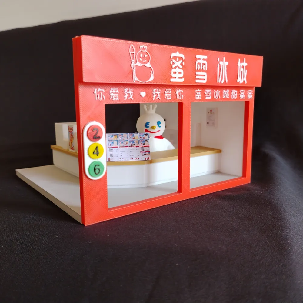 Palm-sized Mini Mixue Ice Cream & Tea Shop Miniature Scene Model - Free ...