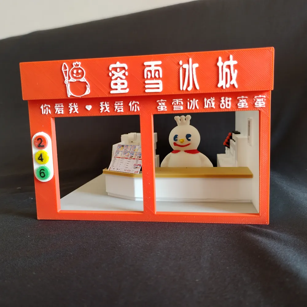 Palm-sized Mini Mixue Ice Cream & Tea Shop Miniature Scene Model - Free ...