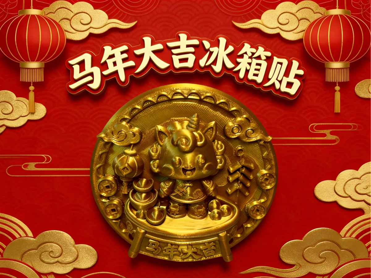 Imán para frigorífico del Año del Caballo de la Suerte con orificios ...