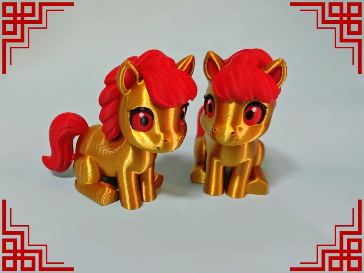 Year of the Horse mascot | Cute pony | Colorful model - Free 3D Print ...