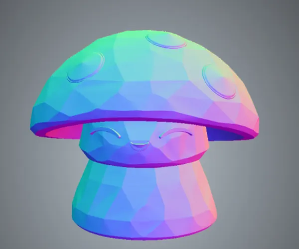Cute Low Poly Mushroom - Free 3D Print Model - MakerWorld