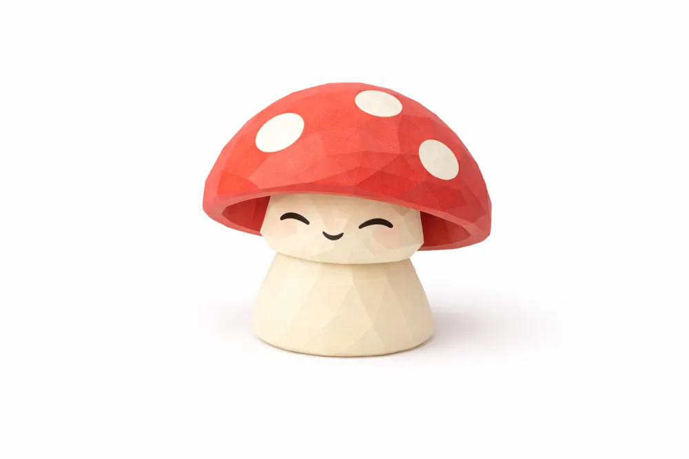 Cute Low Poly Mushroom - Free 3D Print Model - MakerWorld